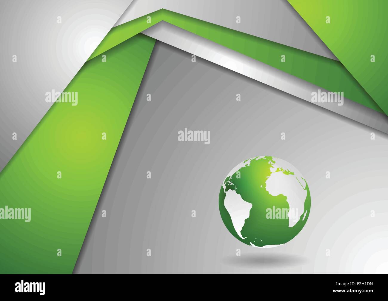 Tech corporate green grey background with earth globe. Vector design ...