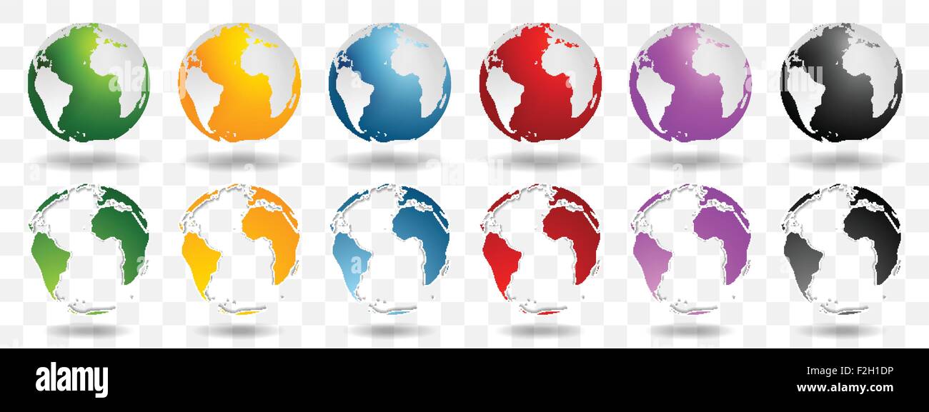 Bright earth globes design. Vector background Stock Vector Image & Art ...