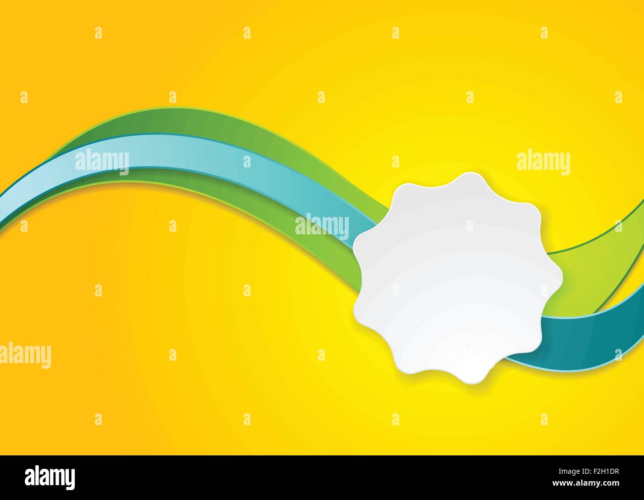 Colorful corporate wave background with blank label. Vector design ...