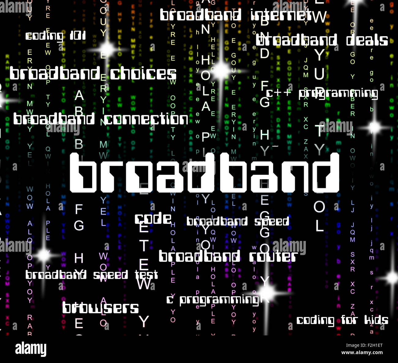 Broadband Word Representing World Wide Web And Website Stock Photo - Alamy