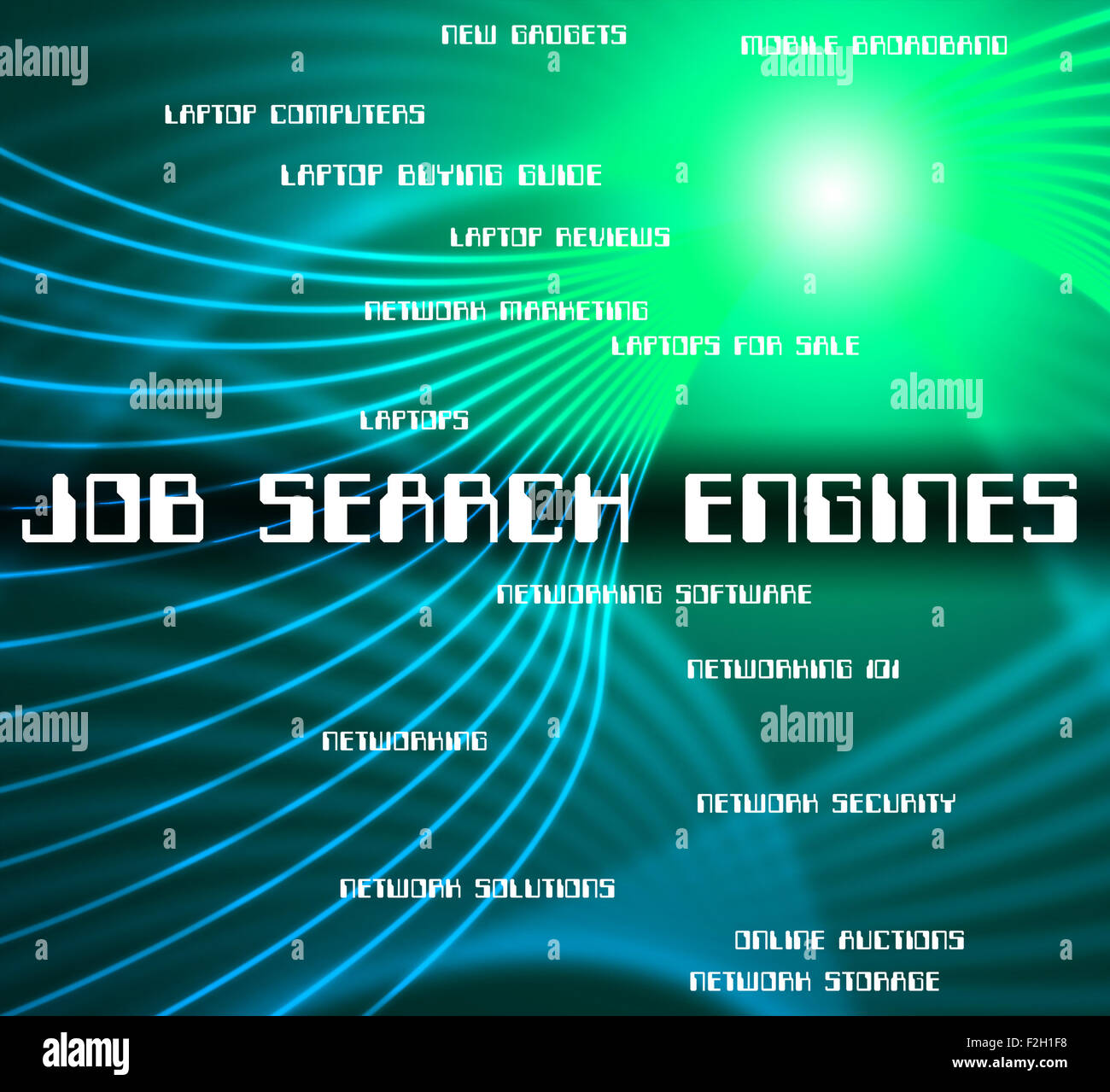 Job Search Engine Indicating Gathering Data And Words Stock Photo - Alamy