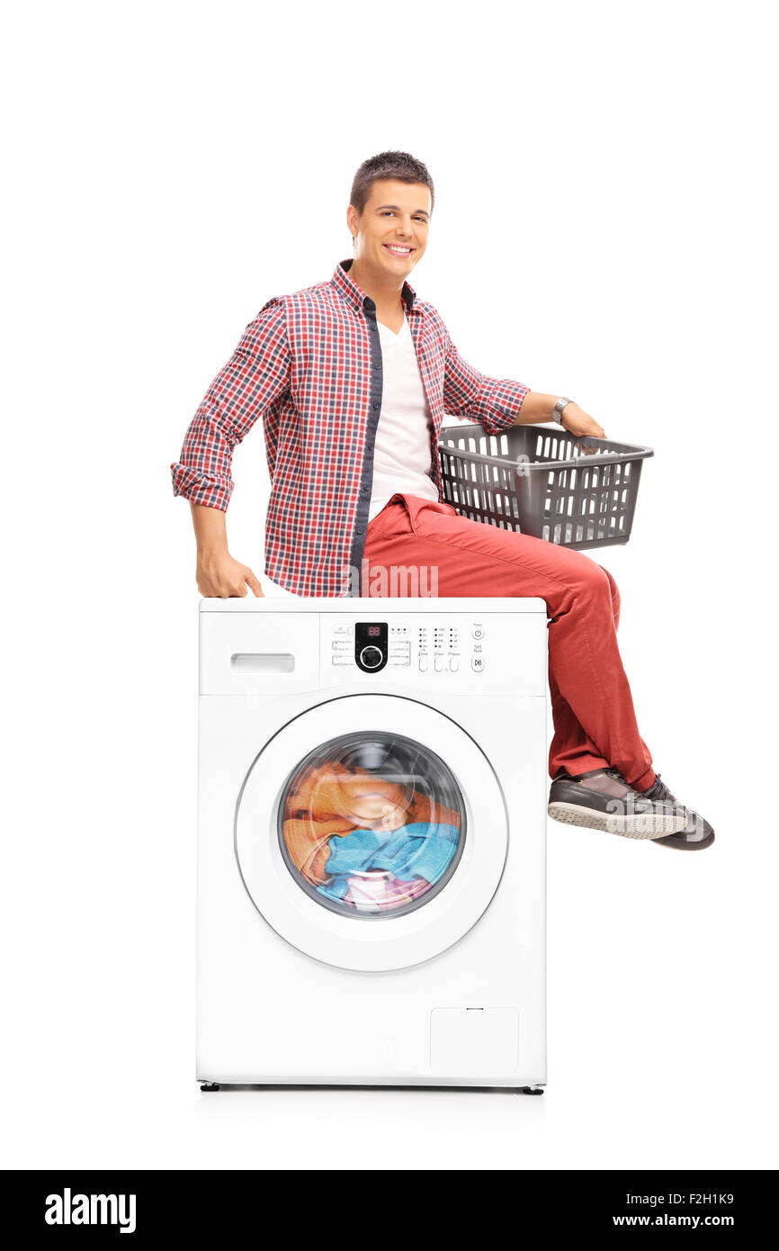Wait for laundry to finish Cut Out Stock Images & Pictures - Alamy