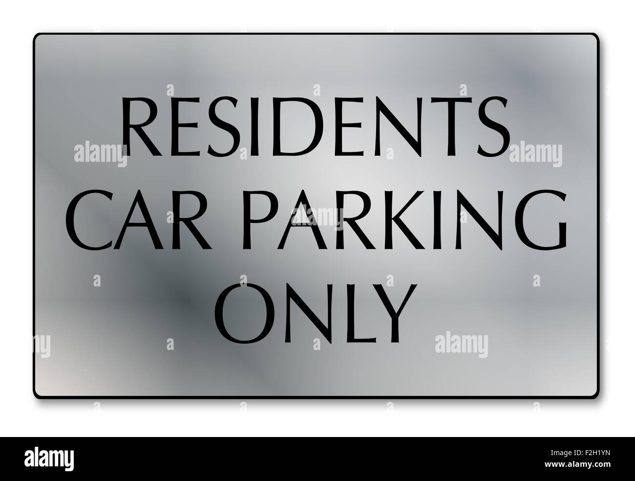 A metal residents car parking only sign over a white background Stock ...
