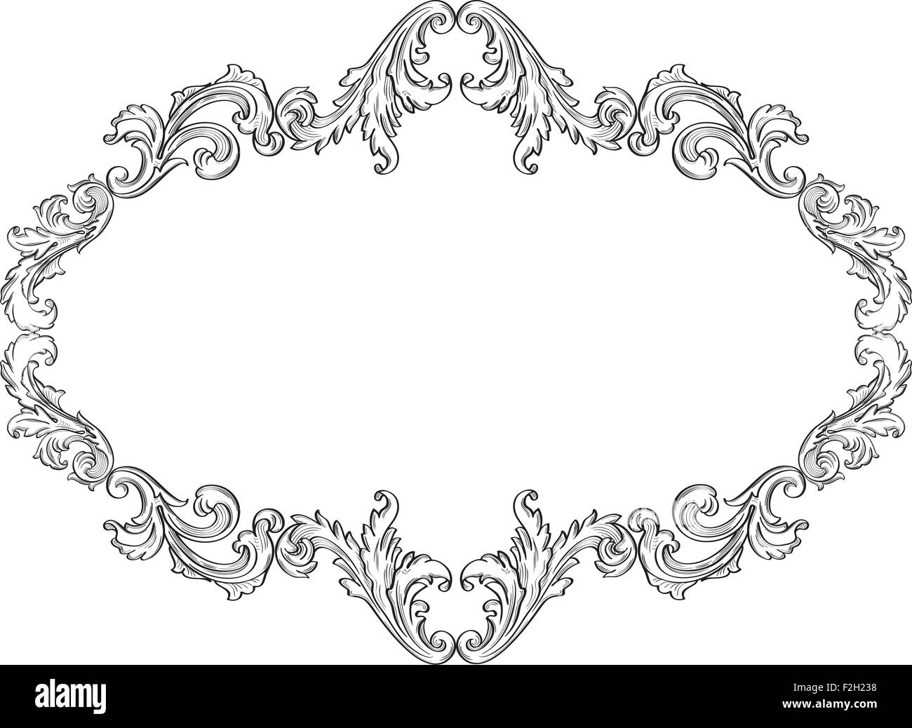 The curly ornement art frame on white Stock Vector Image & Art - Alamy