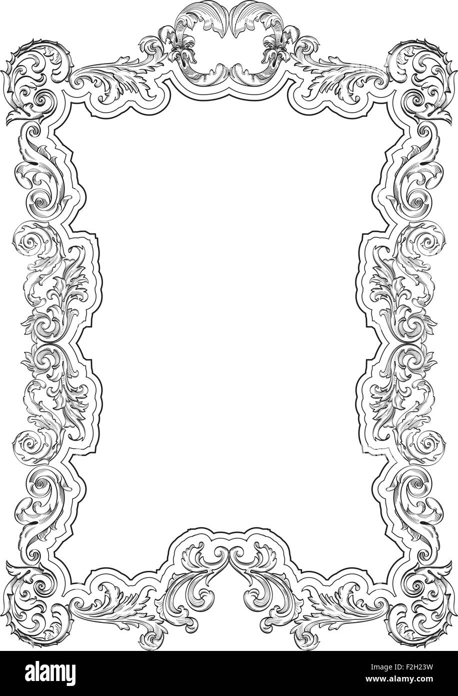 Vintage baroque retro frame on white Stock Vector Image & Art - Alamy