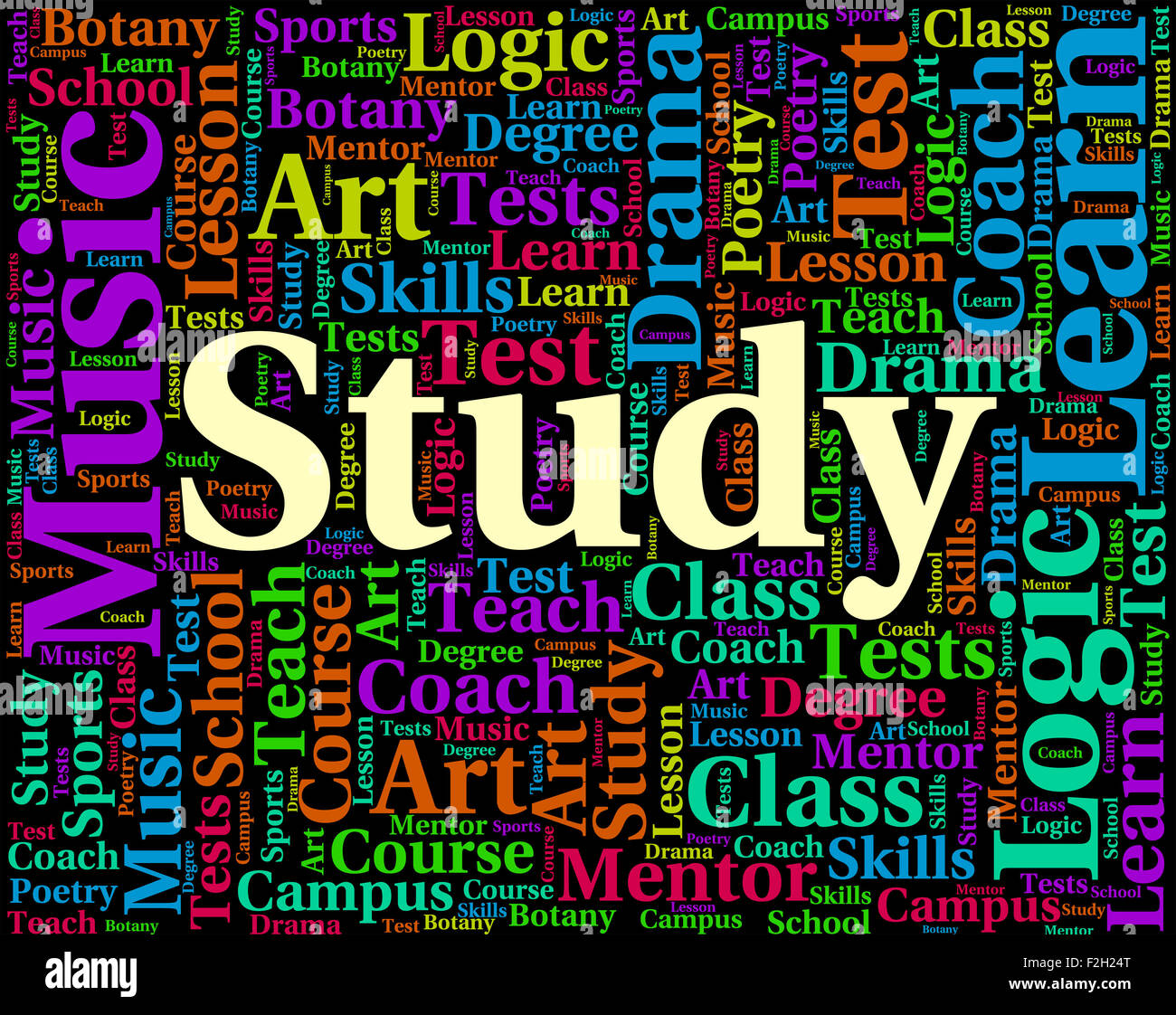 Study Word Showing Training Educating And Learn Stock Photo - Alamy