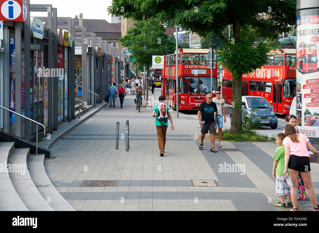 HAMBURG, GERMANY - AUGUST 14, 2015: Bus stop of city transport St ...
