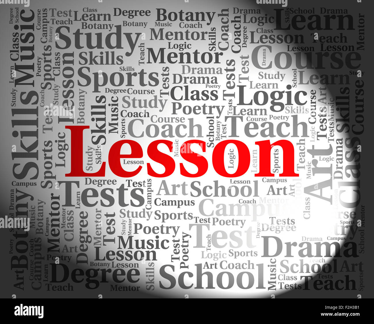 Lesson Word Representing Words Sessions And Classes Stock Photo - Alamy