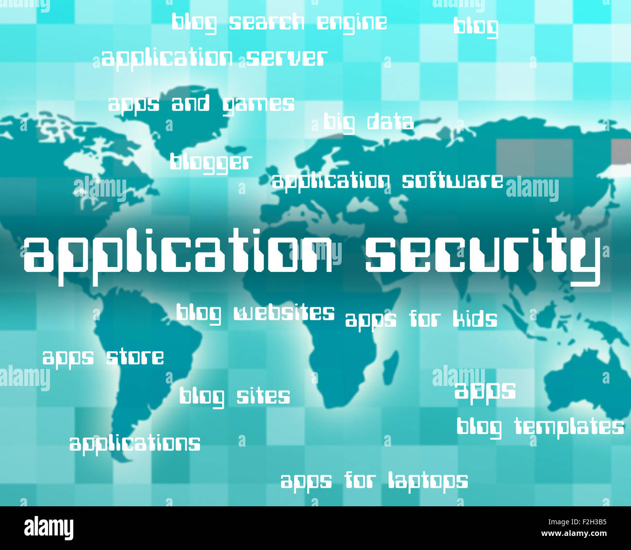 Application Security Indicating Private Software And Apps Stock Photo ...