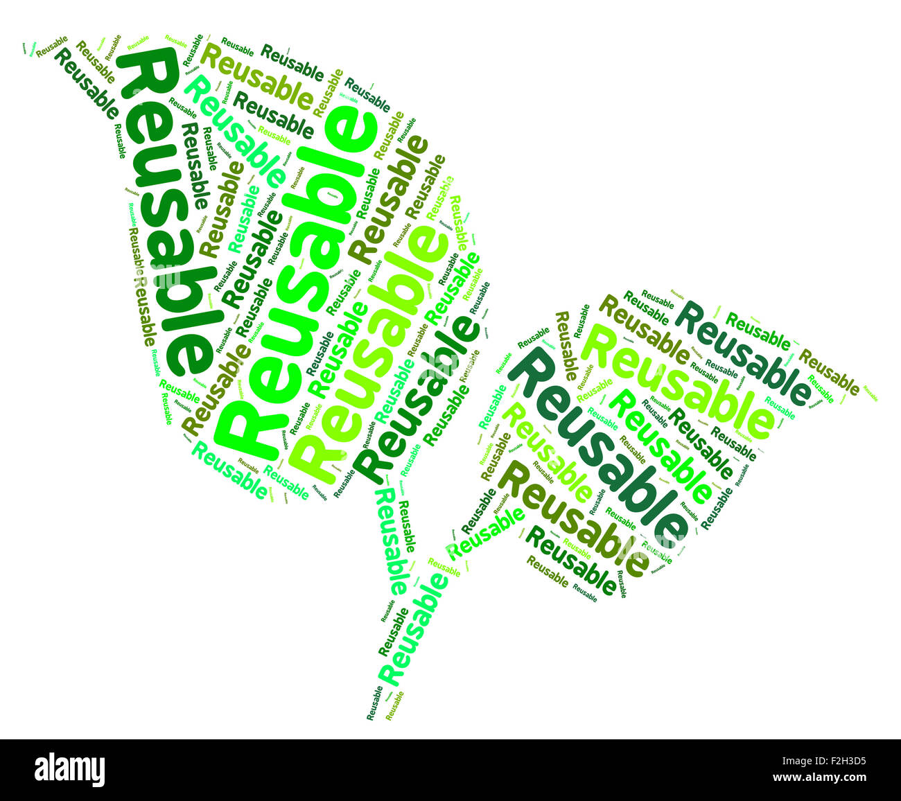 Reusable Word Representing Eco Friendly And Recycled Stock Photo - Alamy