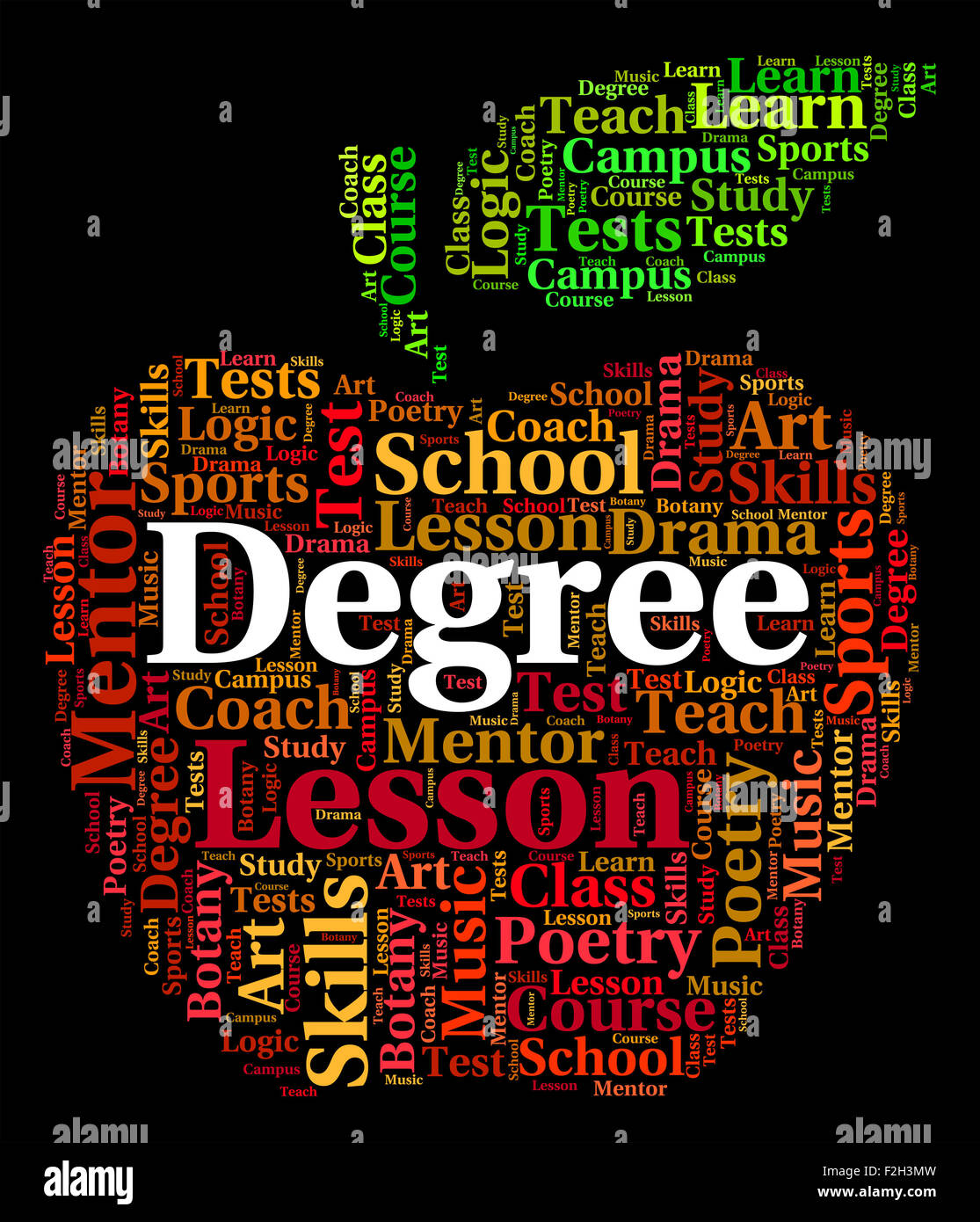 Degree Word Indicating Master's Graduation And Bachelors Stock Photo ...