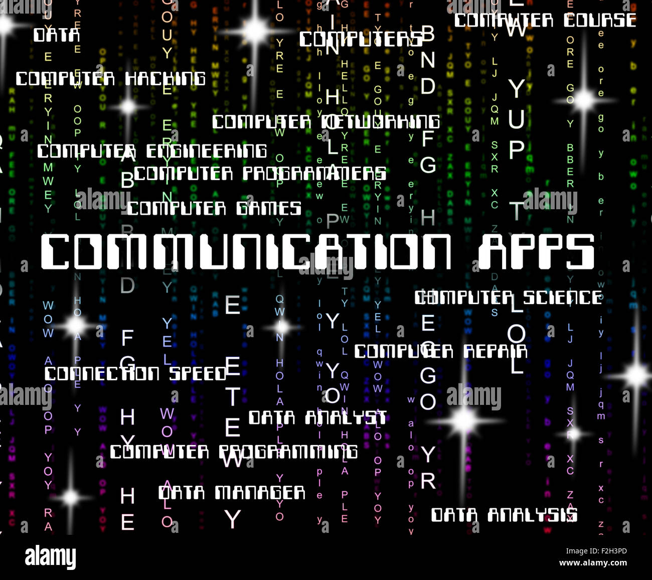 Communication Apps Representing Application Software And Network Stock ...