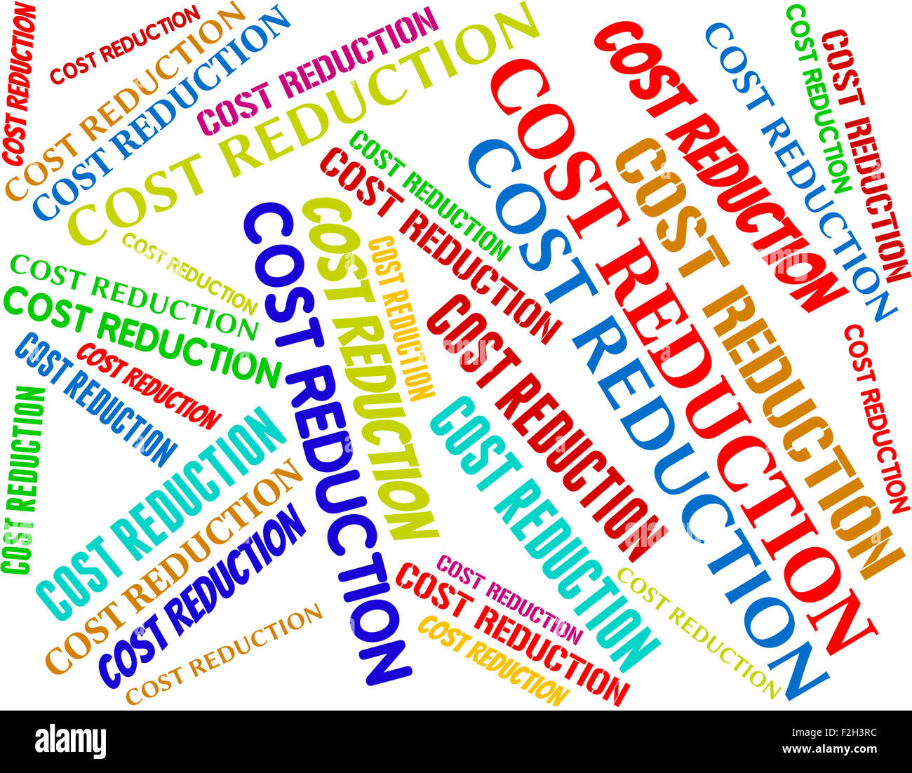 Cost Reduction Representing Selling Price And Valuation Stock Photo - Alamy