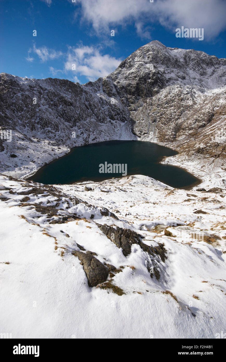 Lake snow snowdon mountain wales hi-res stock photography and images ...