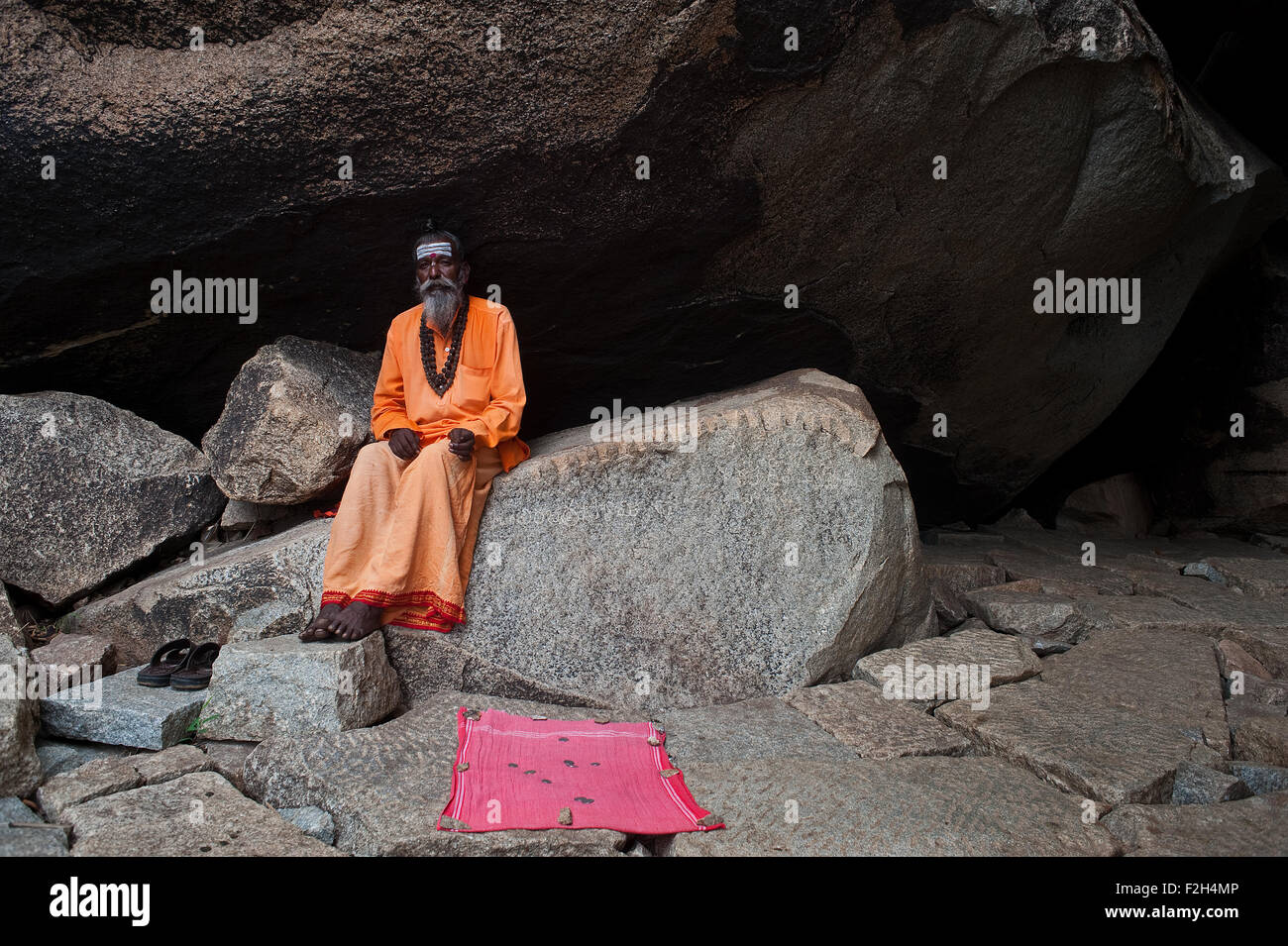Hindu ascetic ("sadhu") waiting for alms ( India Stock Photo - Alamy