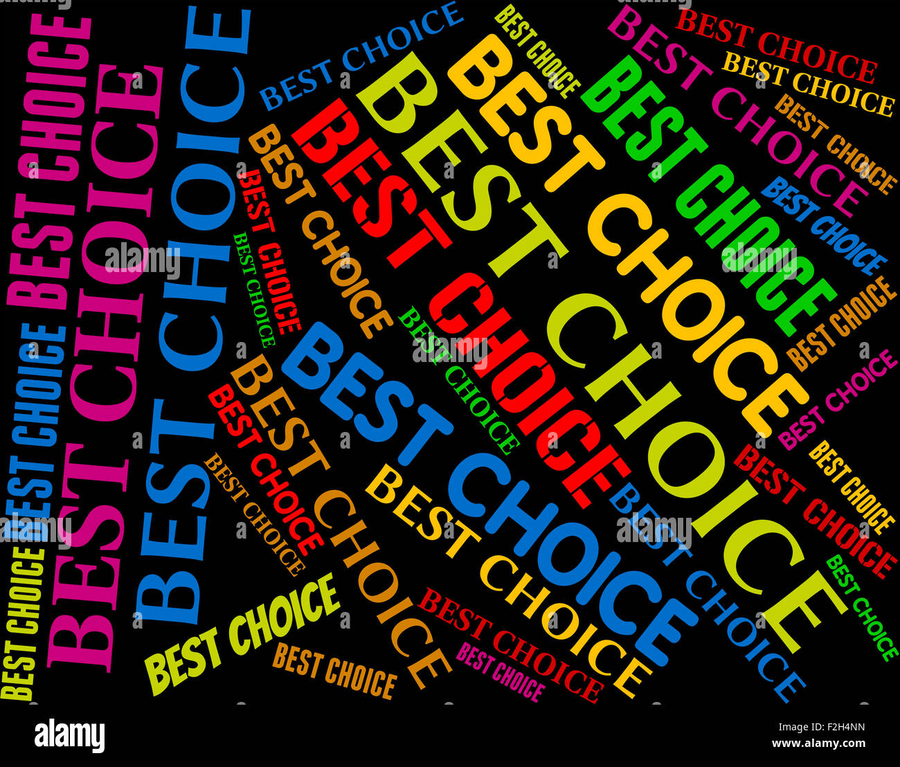 Best Choice Indicating Number One And Text Stock Photo - Alamy