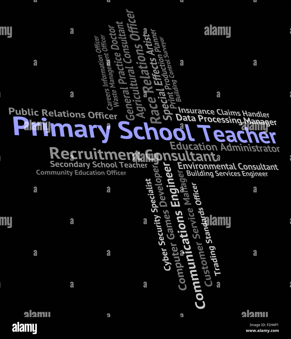 Primary School Teacher Indicating Infants Words And Occupation Stock ...
