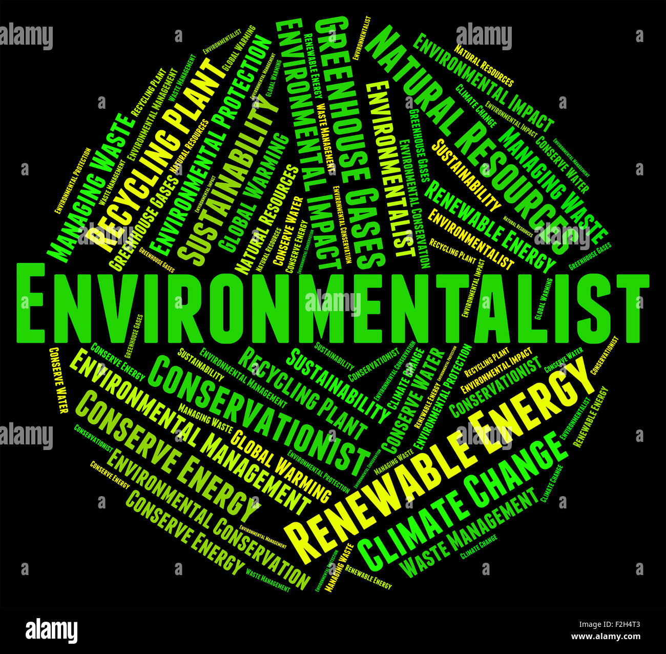 Environmentalist Word Representing Earth Day And Green Stock Photo - Alamy