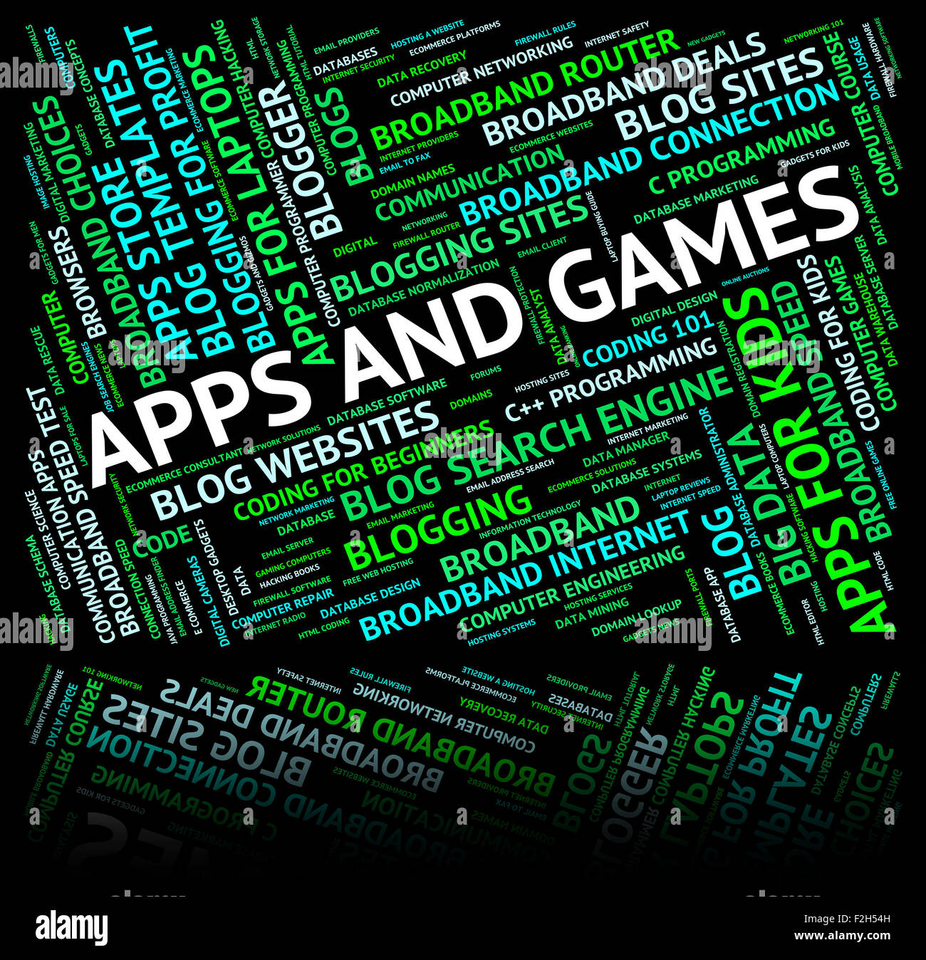 Apps And Games Showing Application Software And Entertaining Stock ...