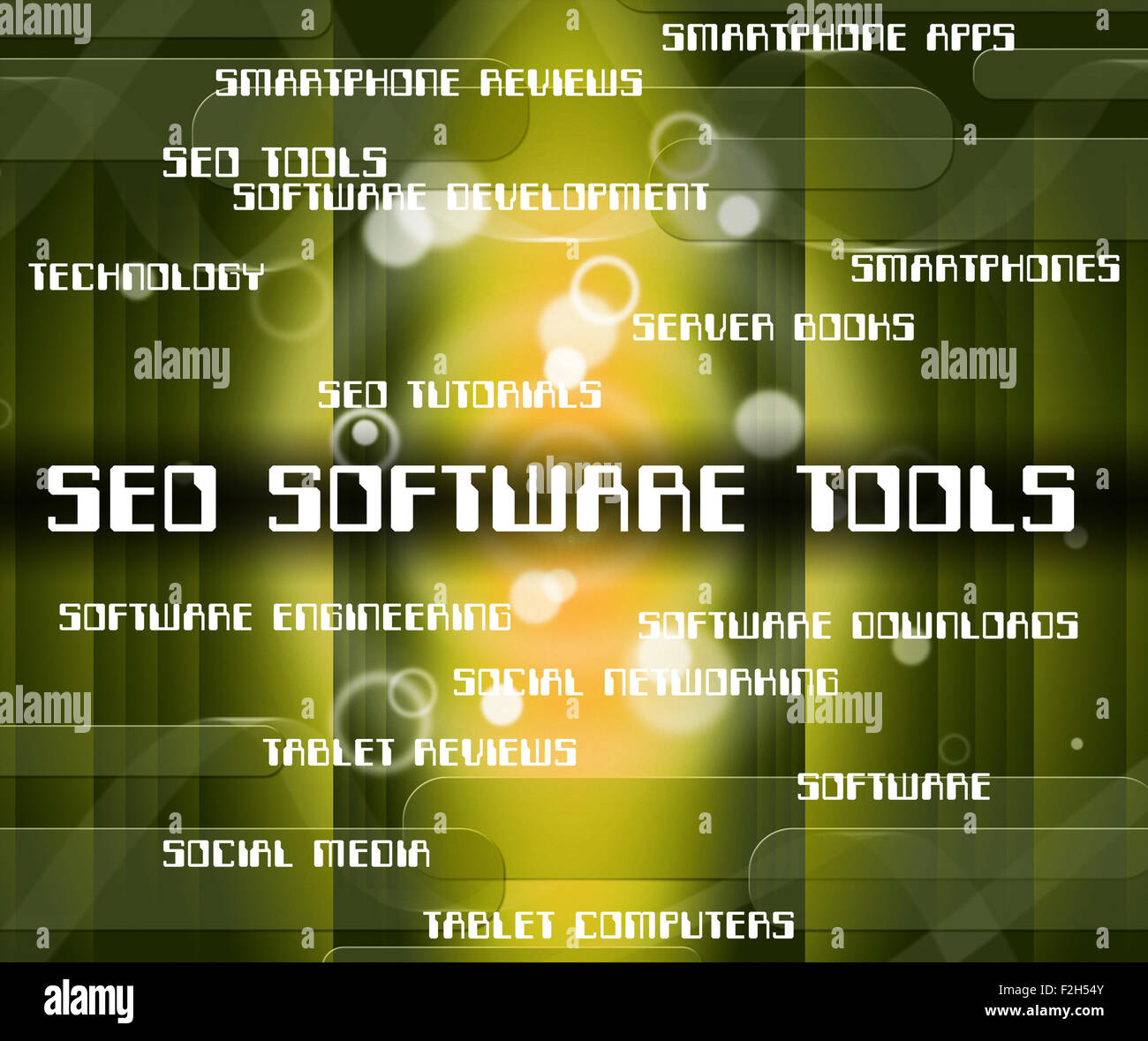 Seo Software Tools Showing Engine Optimization And Internet Stock Photo ...