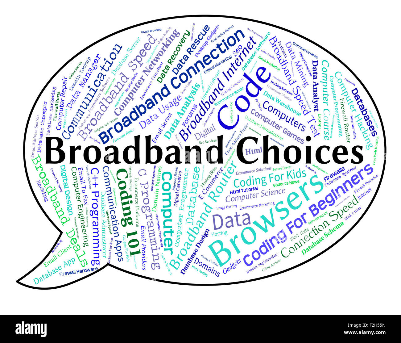Broadband Choices Meaning World Wide Web And Computer Network Stock ...