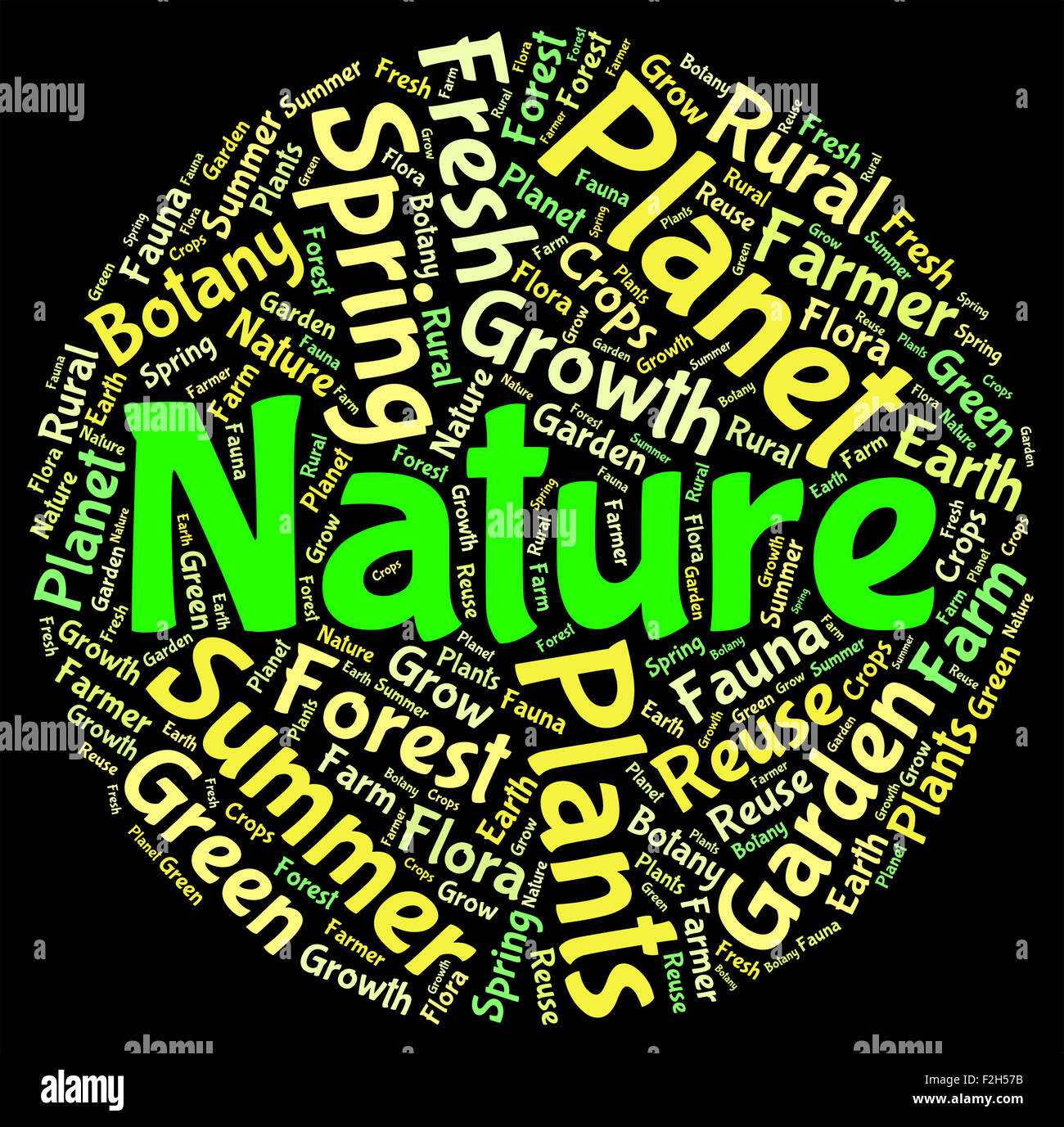 Nature Word Representing Trees Rural And Green Stock Photo - Alamy