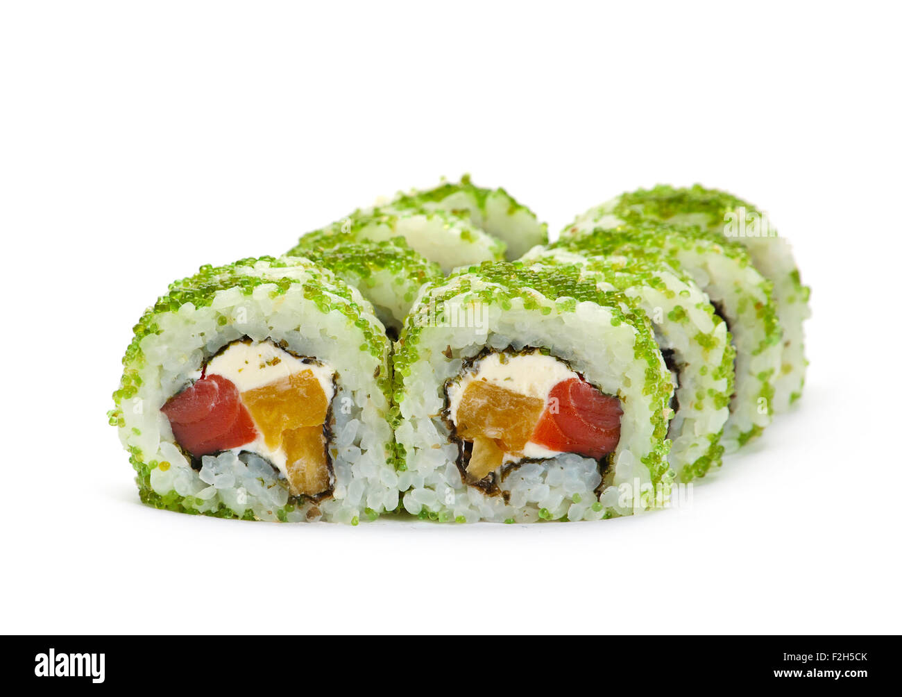 Japanese food roll isolated on white Stock Photo - Alamy
