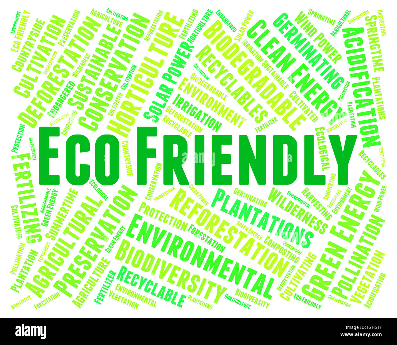 Eco Friendly Indicating Go Green And Word Stock Photo - Alamy