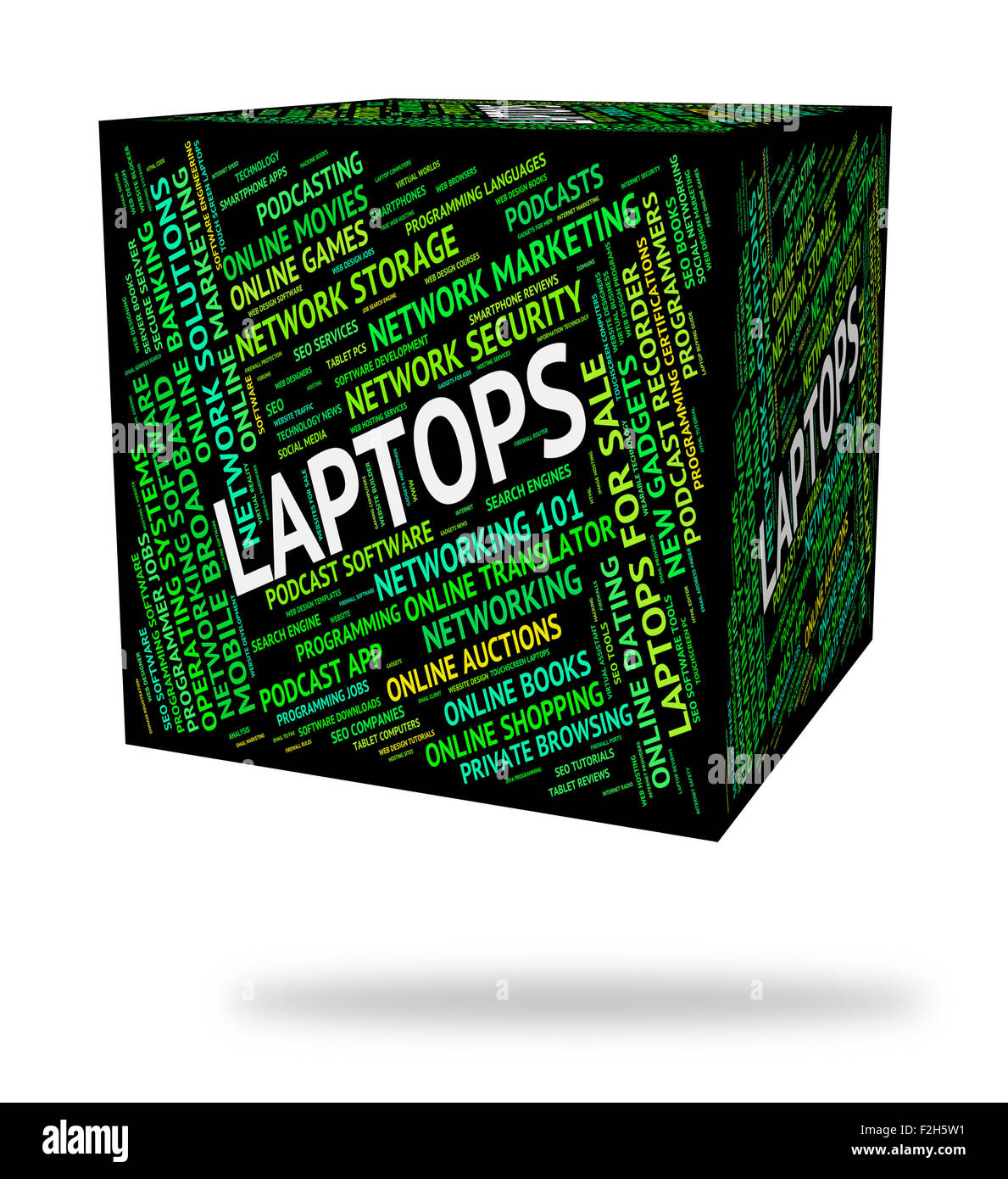 Laptops Word Indicating Online Internet And Pc Stock Photo - Alamy