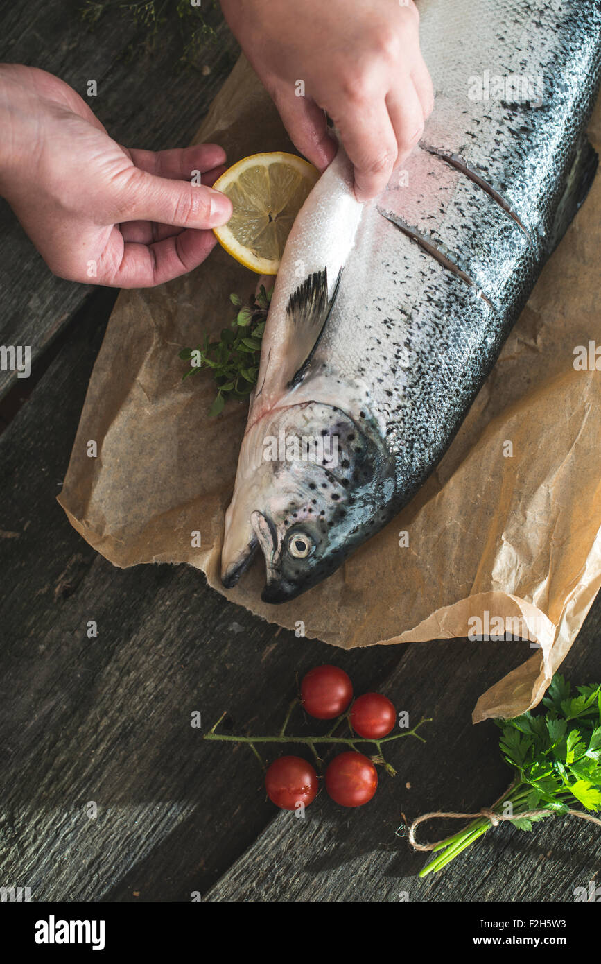 Fish table preparation hi-res stock photography and images - Alamy