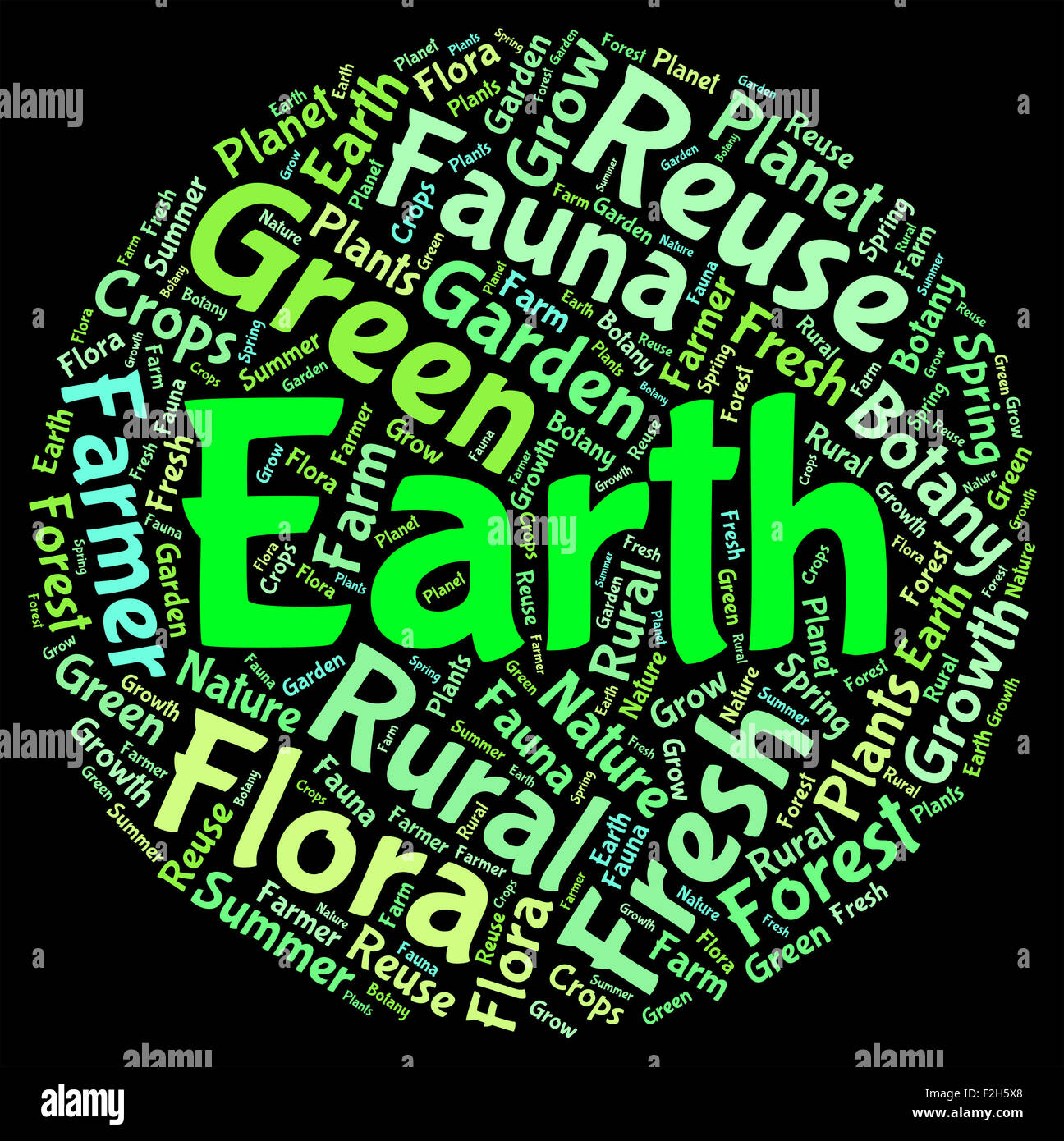 Earth Word Cloud Indicating Eco Friendly And Conservation Stock Photo ...