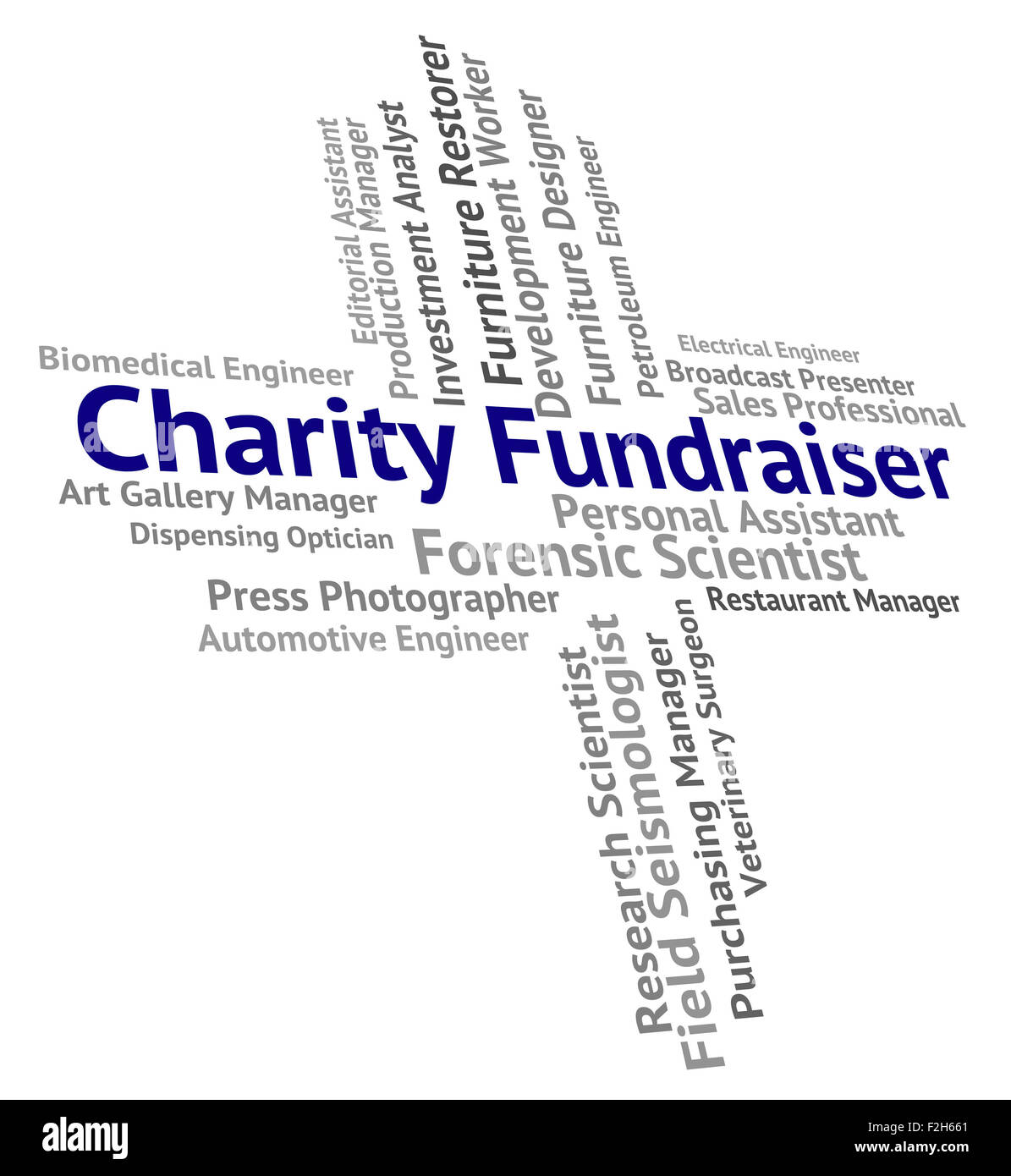 Charity Fundraiser Indicating Charities Assistance And Employment Stock ...
