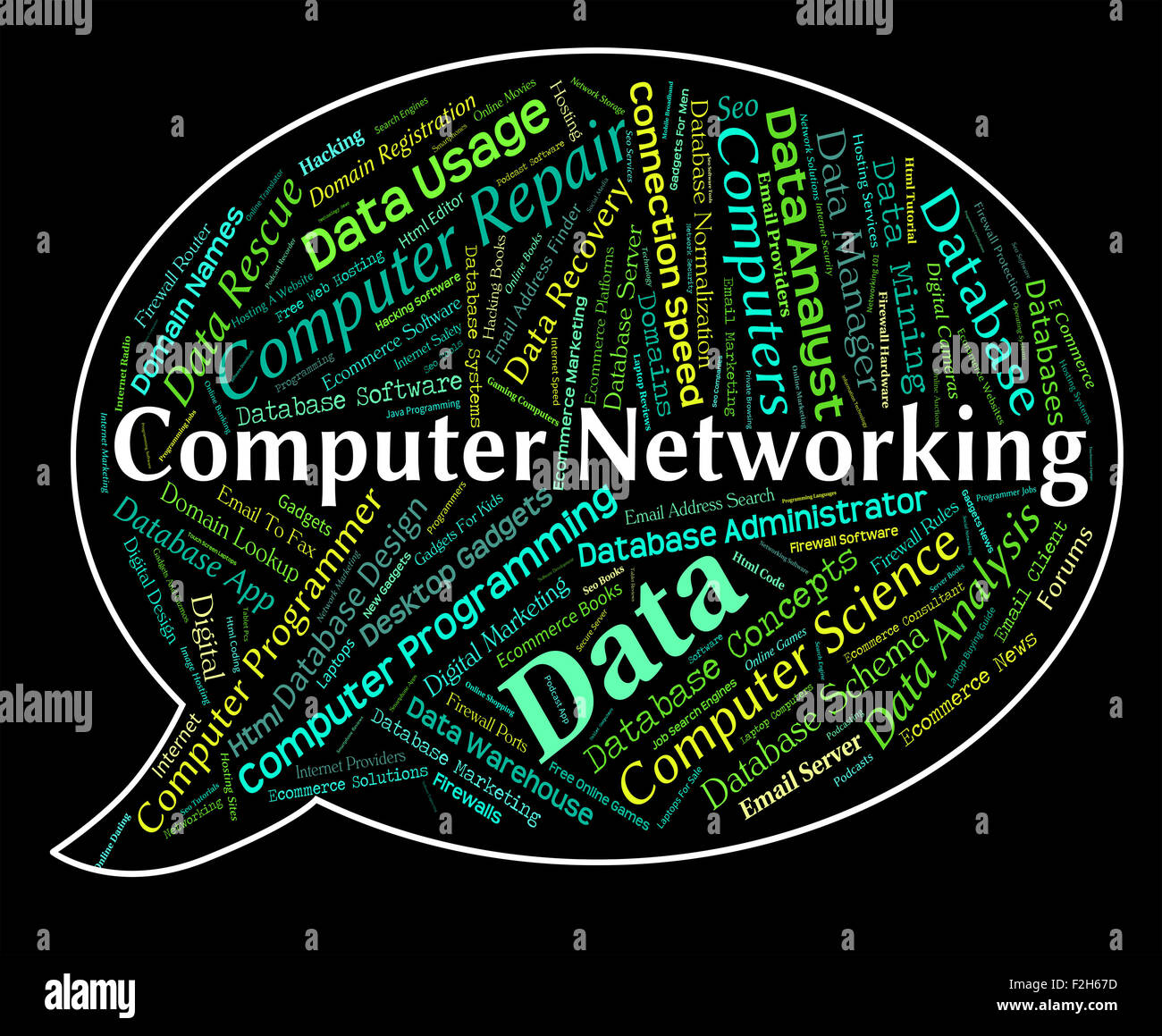Computer Networking Showing Global Communications And Word Stock Photo ...