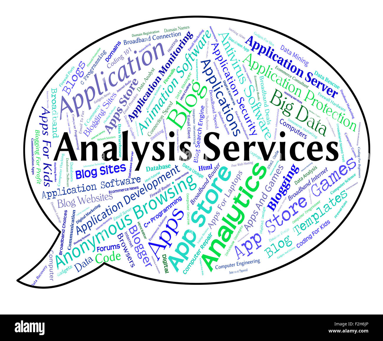Analysis Services Indicating Data Analytics And Help Stock Photo - Alamy