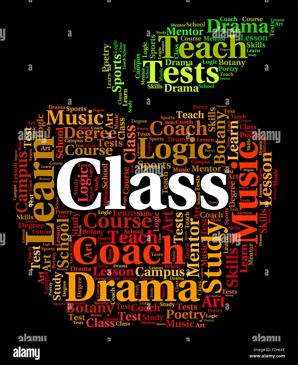 Class Word Representing Studying Study And Learned Stock Photo - Alamy