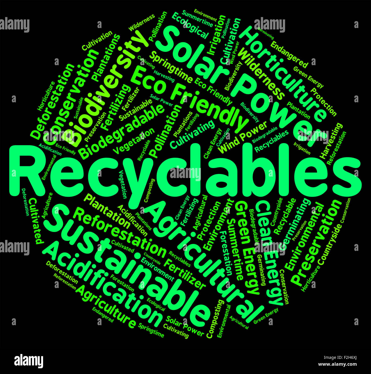 Recyclables Word Indicating Eco Friendly And Recycled Stock Photo - Alamy