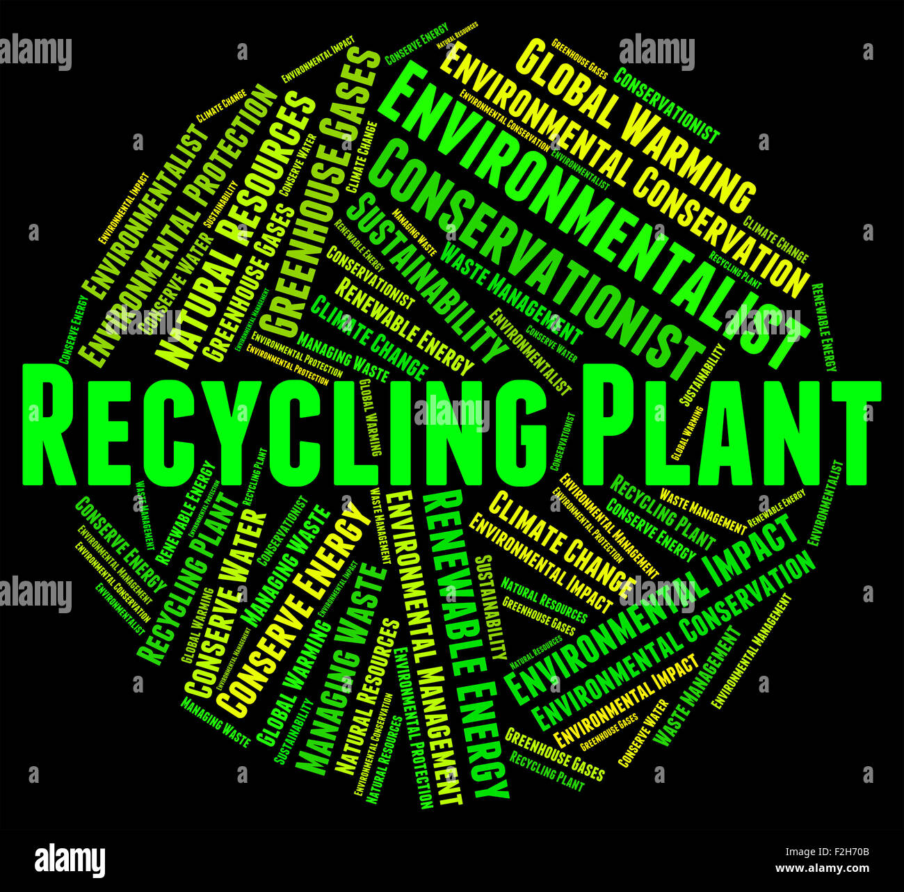Recycling Plant Representing Go Green And Recycled Stock Photo - Alamy