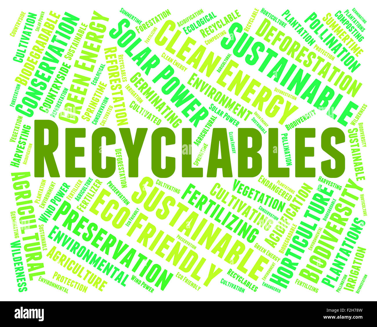 Recyclables Word Meaning Earth Friendly And Text Stock Photo - Alamy