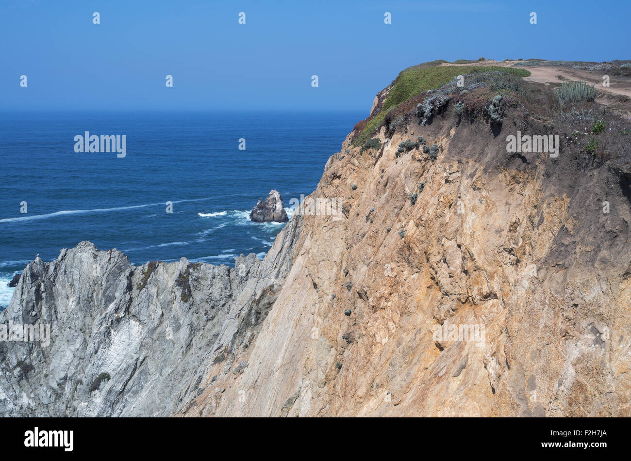 bodega head peninsula off pacific coast of california and rocky ...