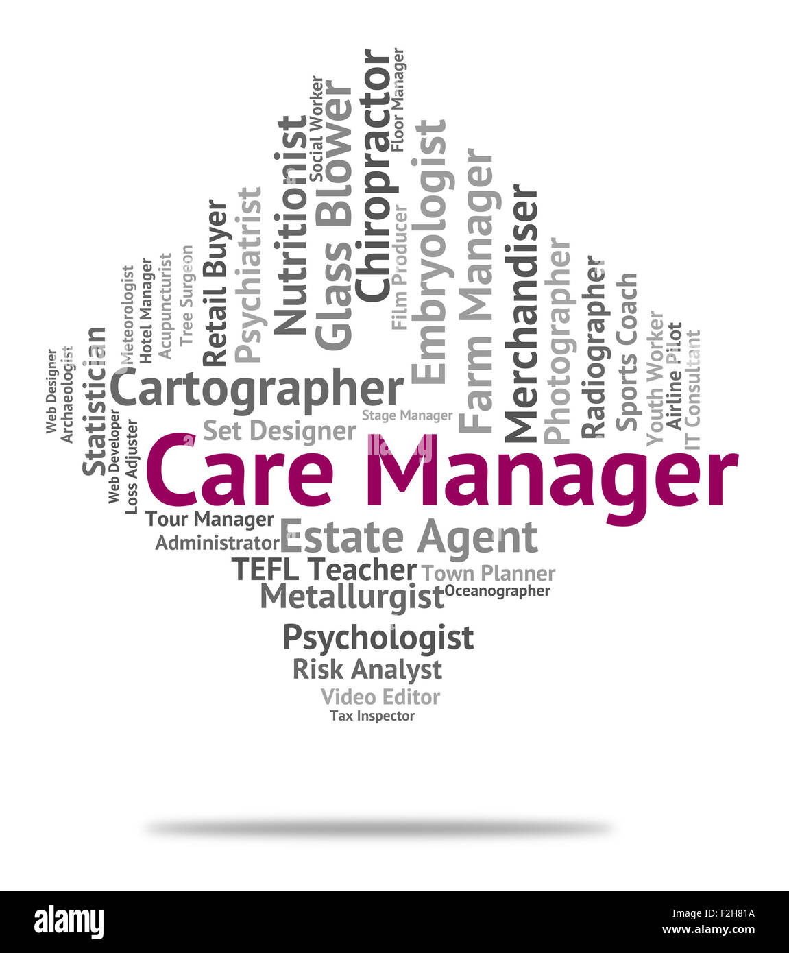 Care Manager Showing Work Principal And Jobs Stock Photo - Alamy