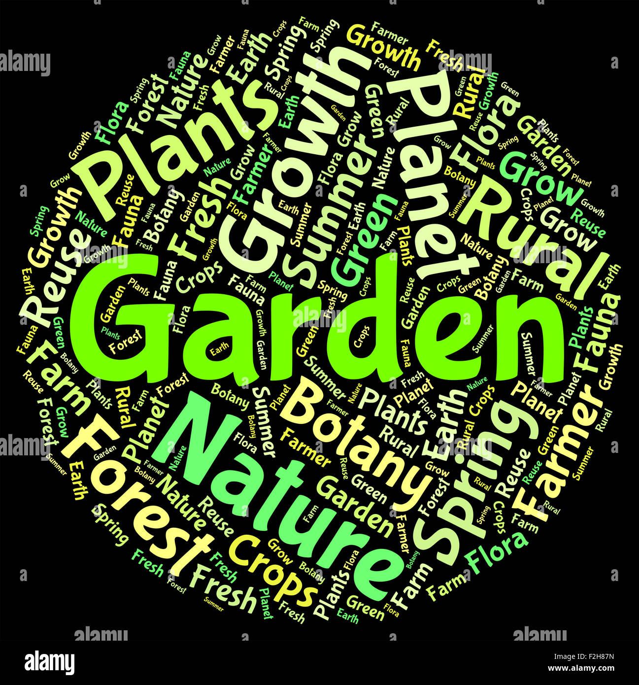 Garden Word Showing Gardens Outdoor And Planting Stock Photo - Alamy