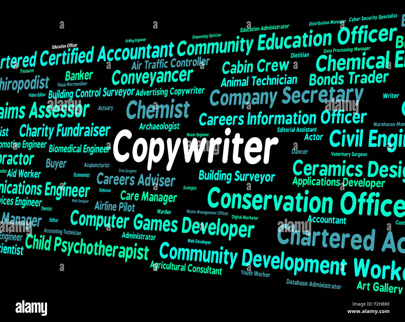 Copywriter Job Showing Adverts Employee And Word Stock Photo - Alamy