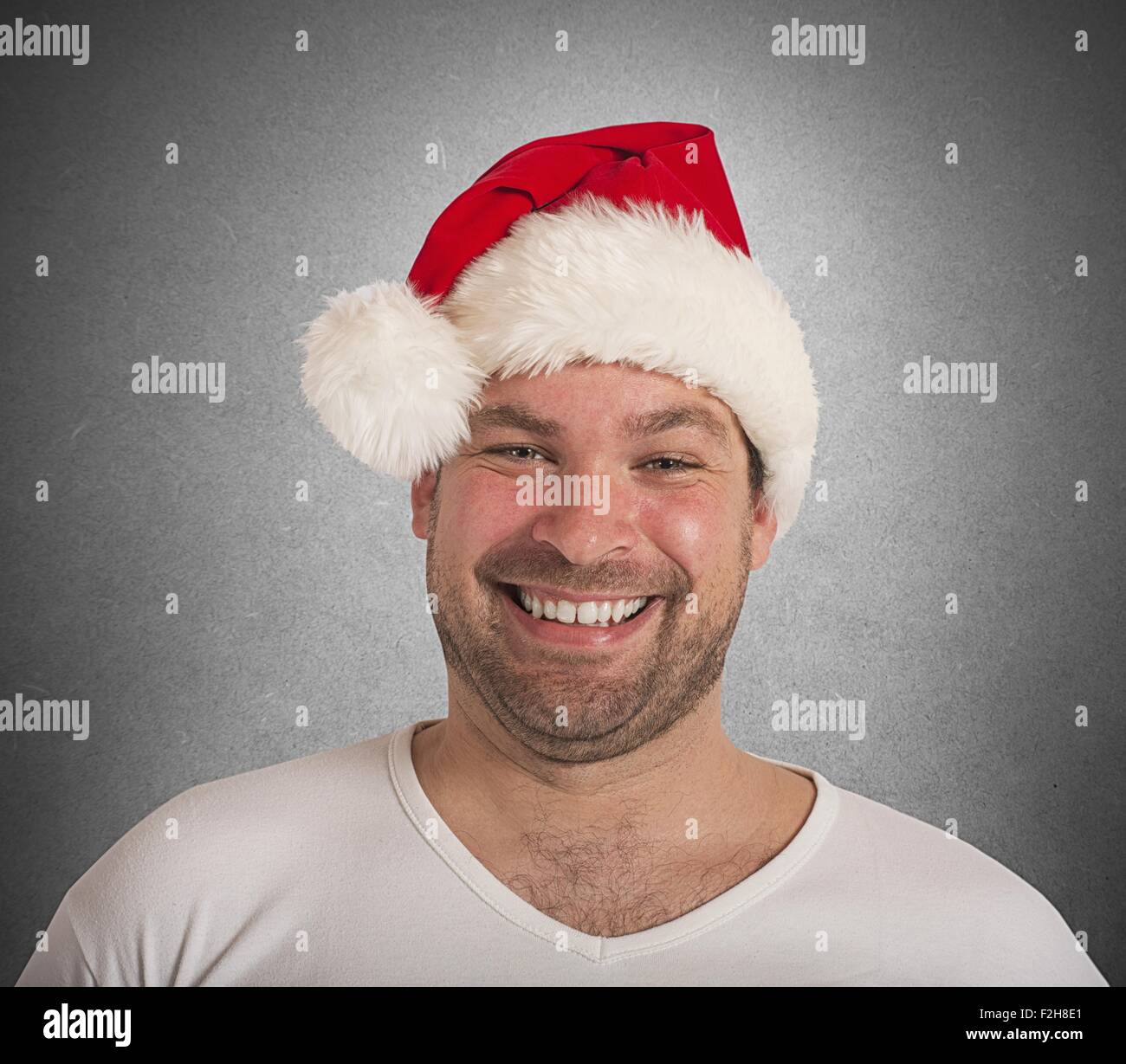Xmas man smile Stock Photo - Alamy
