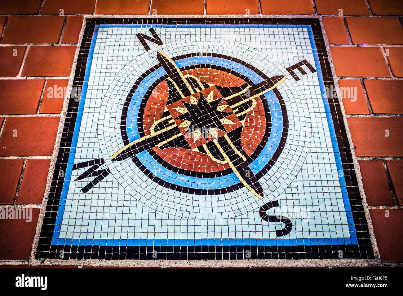 Compass rose mosaic hi-res stock photography and images - Alamy