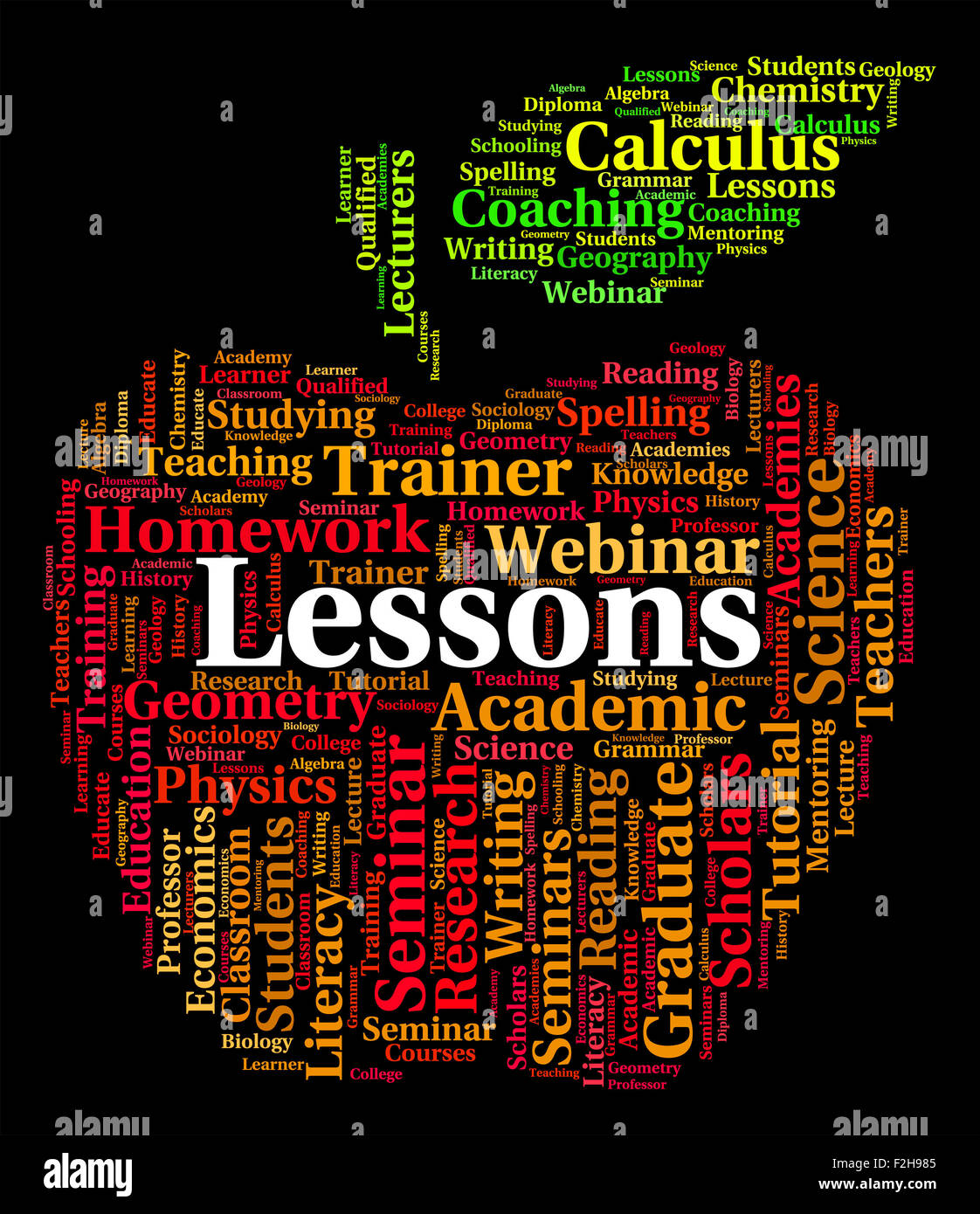 Lessons Word Indicating Classroom Classrooms And Words Stock Photo - Alamy