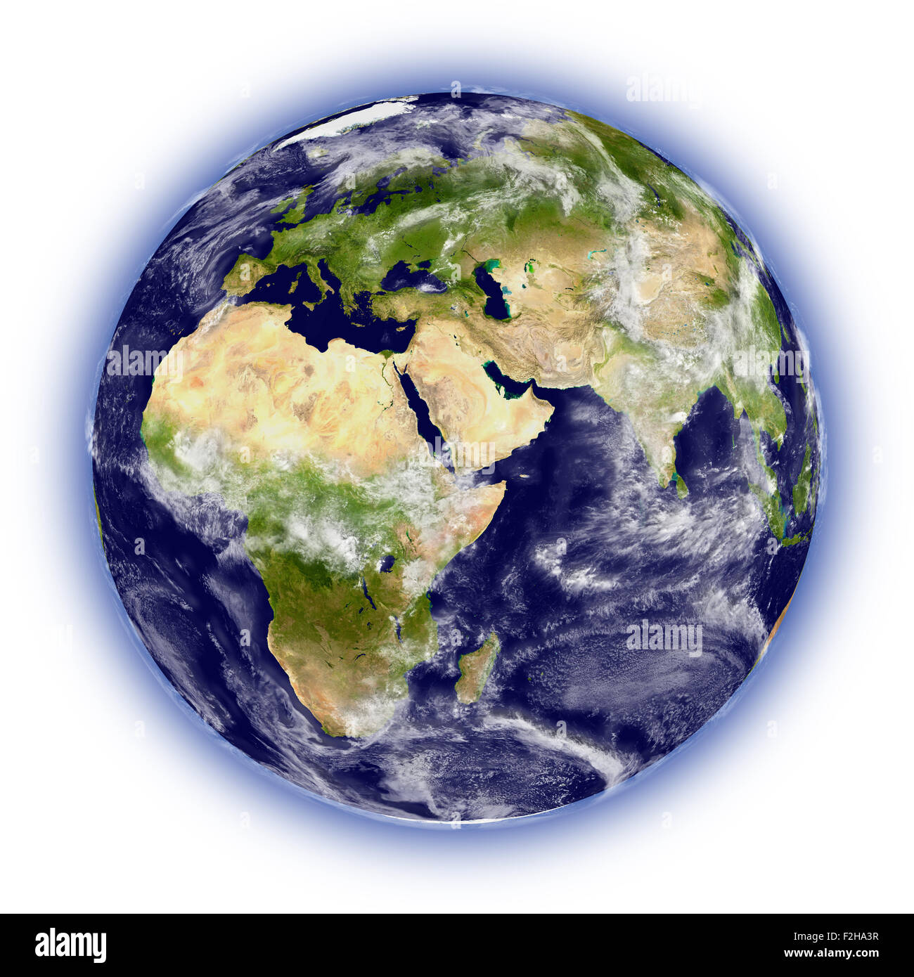 Realistic illustration of planet Earth isolated on white background ...