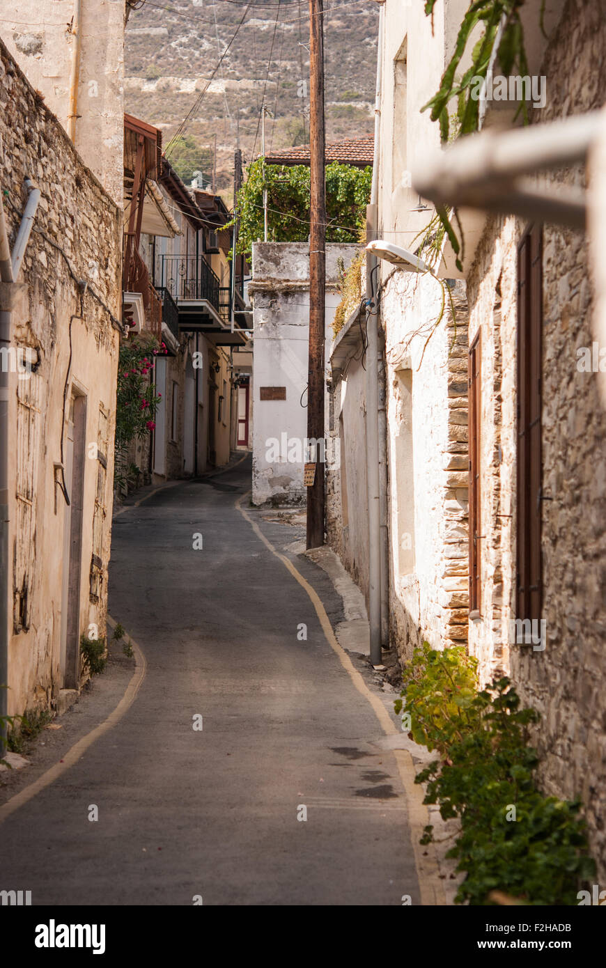 Beautiful old narrow village street in Lefkara, Cyprus Stock Photo - Alamy