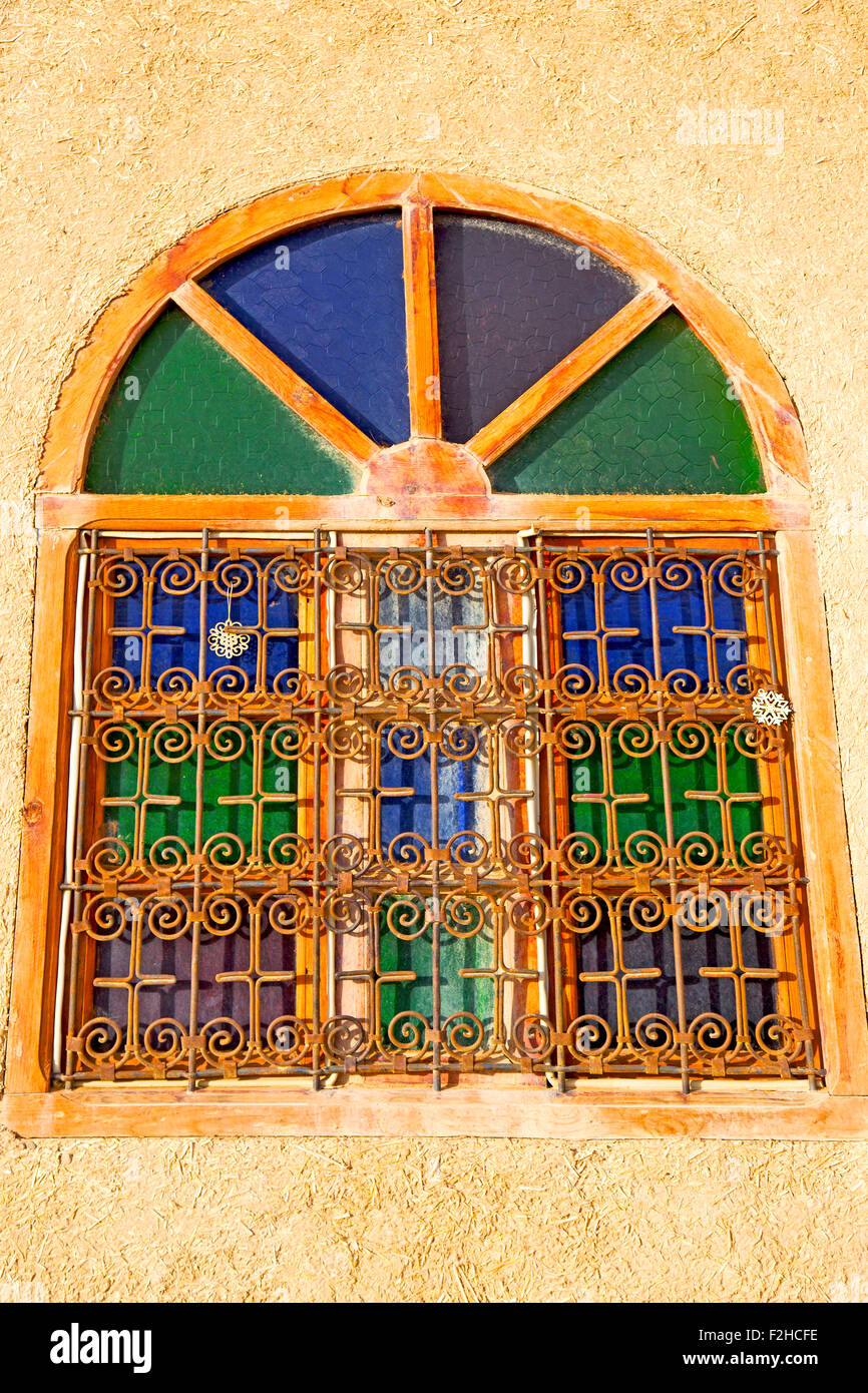 window in morocco africa and old construction wal brick historical ...