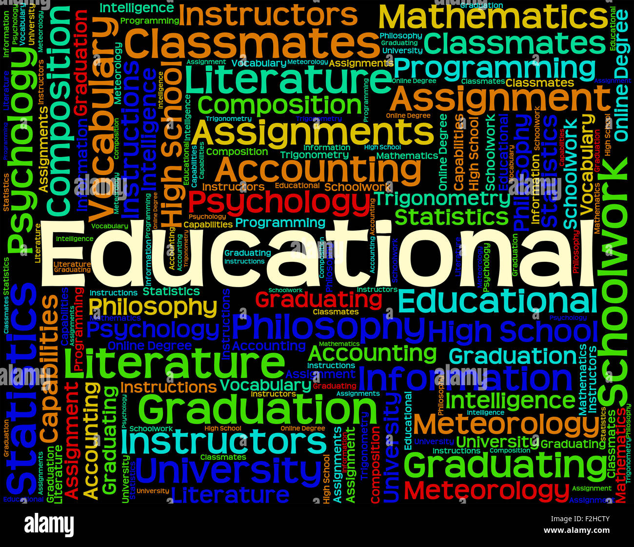 Educational Word Meaning University Train And School Stock Photo - Alamy