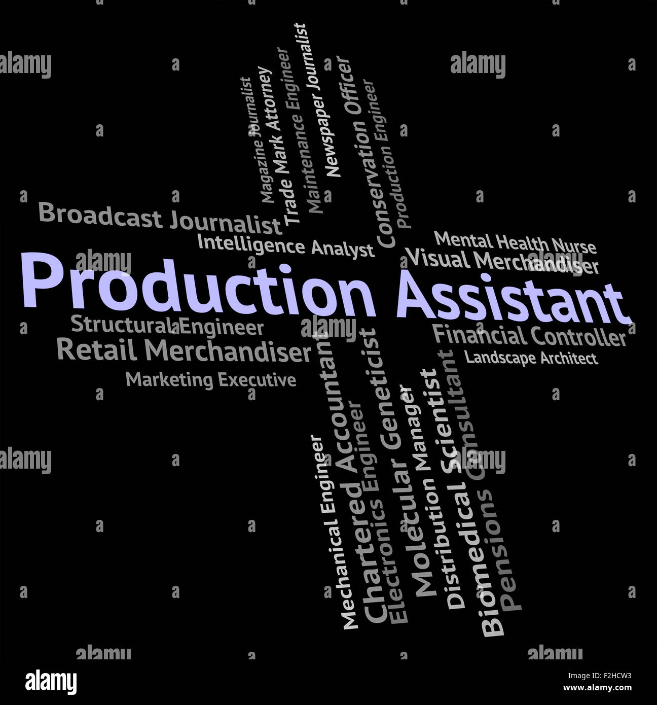 Production Assistant Showing Creation Recruitment And Job Stock Photo ...